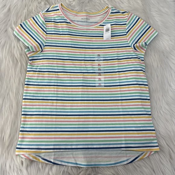 Old Navy | Shirts & Tops | Old Navy Girls Colorful Striped T Shirt Xl ...